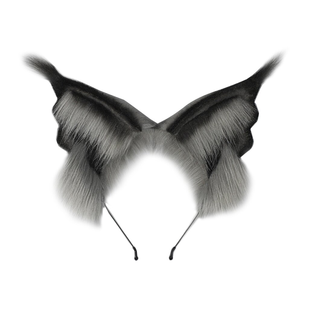 Имитация кошачьих ушей рыси косплей аксессуары для волос-черный и серый