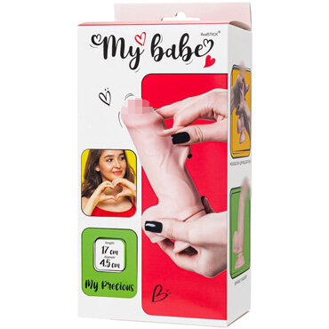 Реалистичный фаллоимитатор My Babe My Precious, TPE, телесный, 17 см Фаллоимитатор с подвижным слоем кожи на присоске