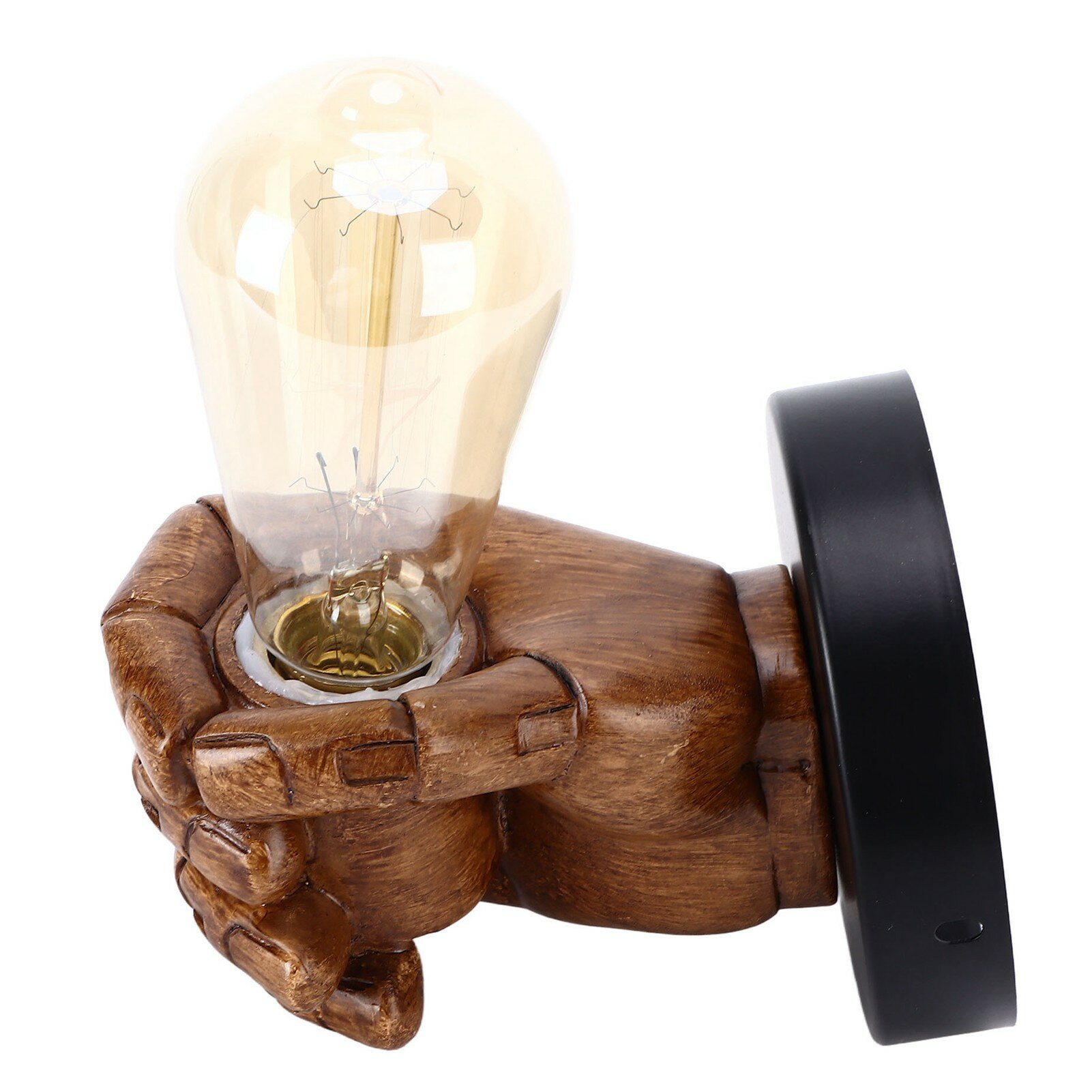 Настенный светильник в форме кулака, винтажный настенный бра в индустриальном стиле с разъемом для крепления к основанию для спальни, бара, кафе, 220V, правая рука