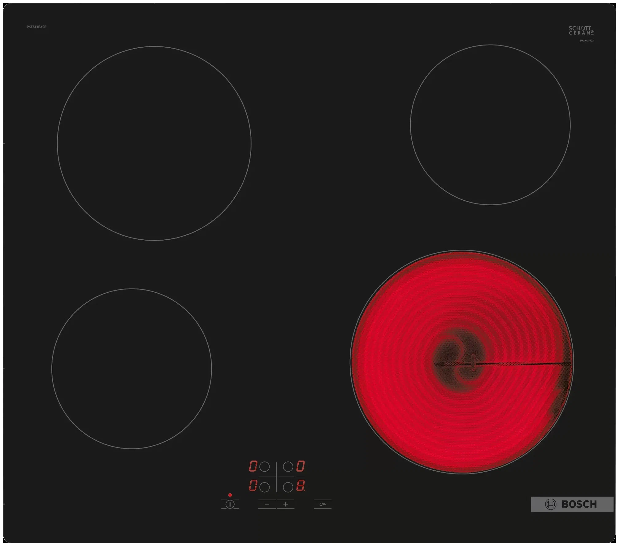 Варочная панель электрическая Bosch PKE611BA2E, черный