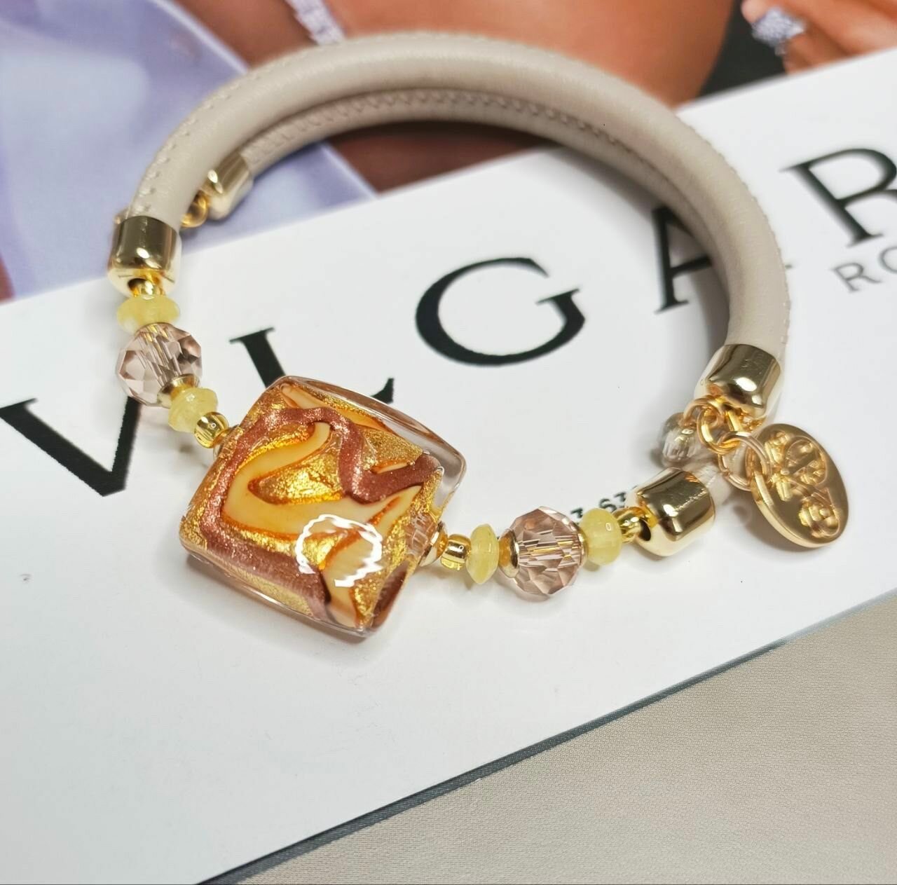 Браслет, стекло, муранское стекло