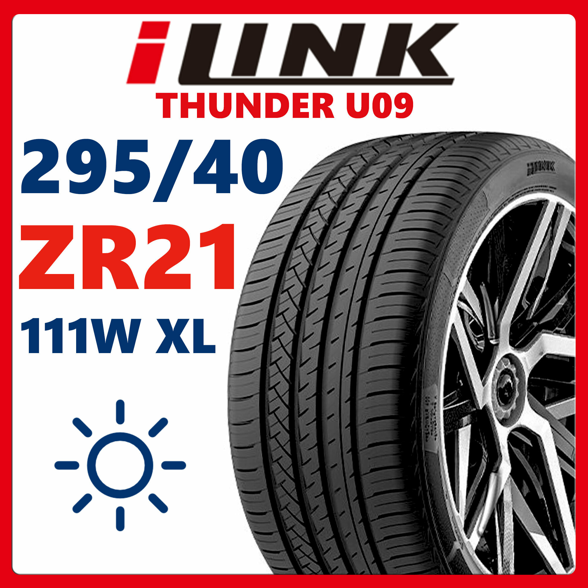 Летние шины iLink Thunder U09 295/40 ZR21 111W XL асимметричный, ненаправленный протектор