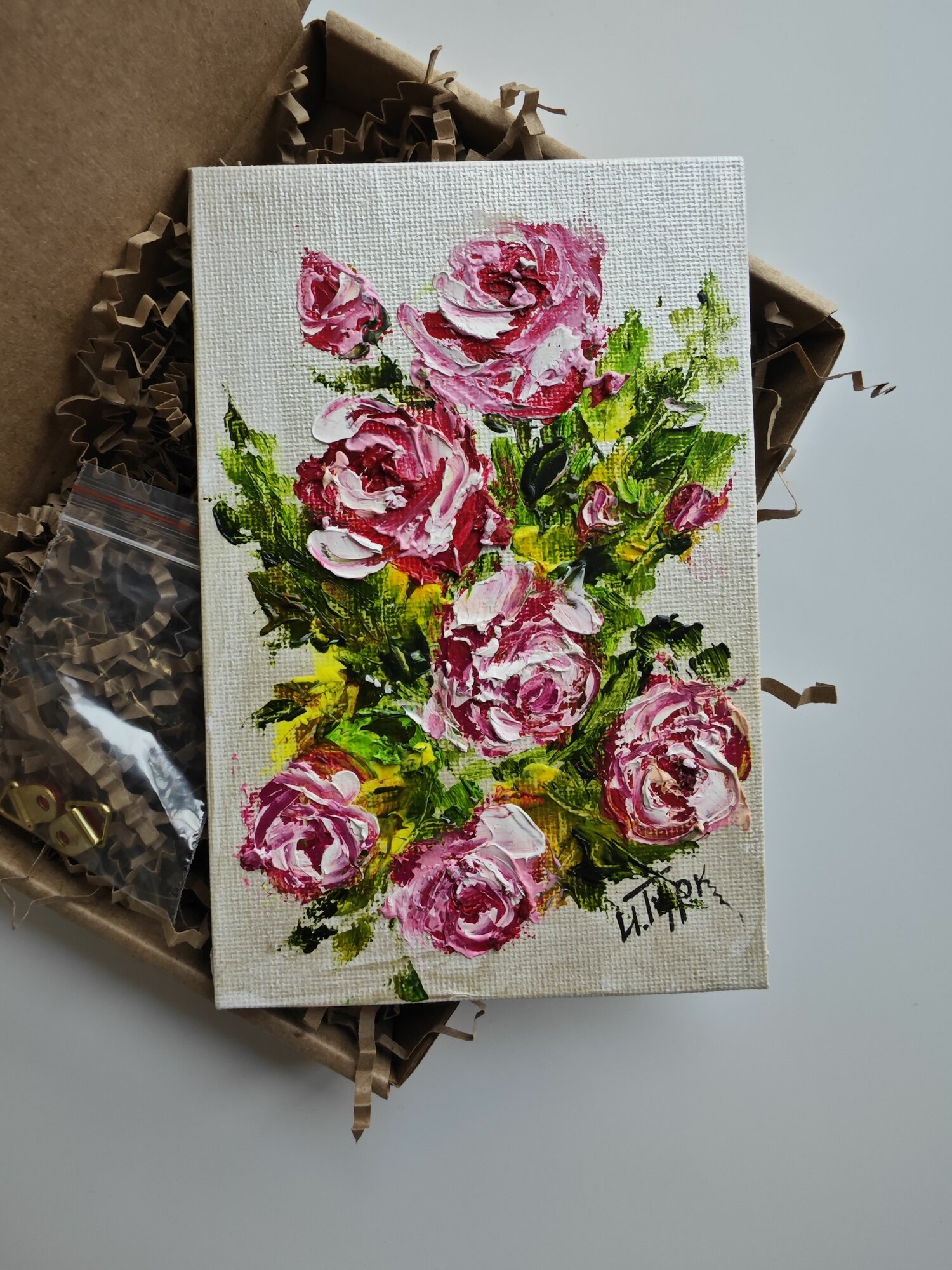 Картина "Оптимизм", 10x15 см, ручная работа маслом, без рамы