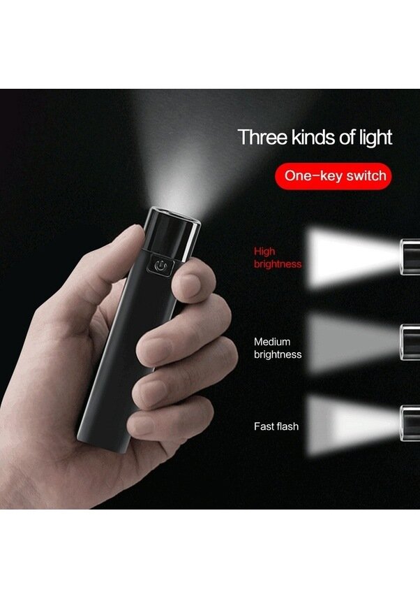 Компактный светодиодный фонарик с зарядкой от USB, портативное освещение с 3 режимами освещения, прочная уличная люстра с технологией XP-E, разноцветный фонарь для кемпинга и аварийного освещения