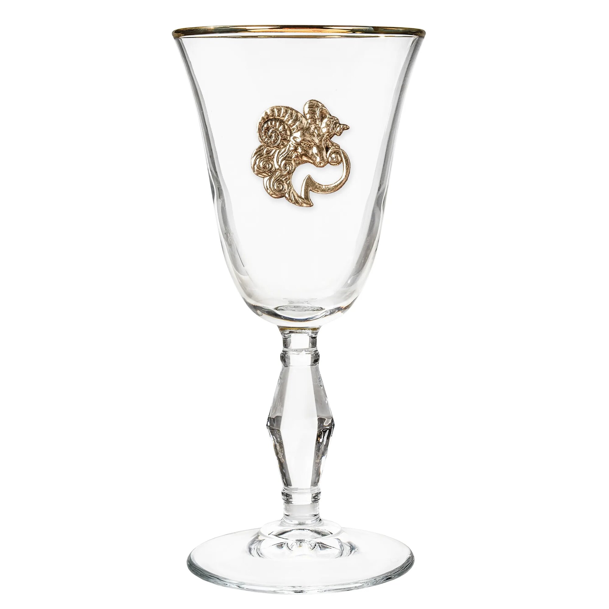 Набор бокалов для вина/шампанского "Ретро" с накладкой "Овен" в подарочной коробке (Объем бокалов 236 мл, Упаковка 28х19х12 см)