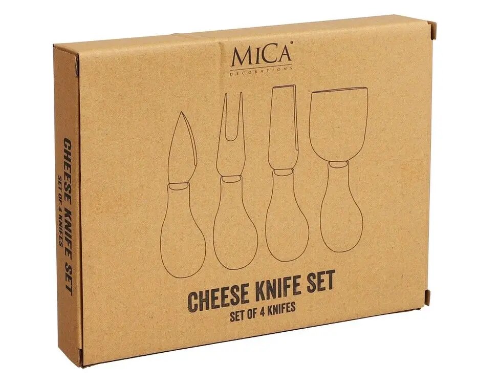 Набор сырных ножей "Лайзэ", металл, чёрный, 4 шт, 18х15х3 см, Edelman