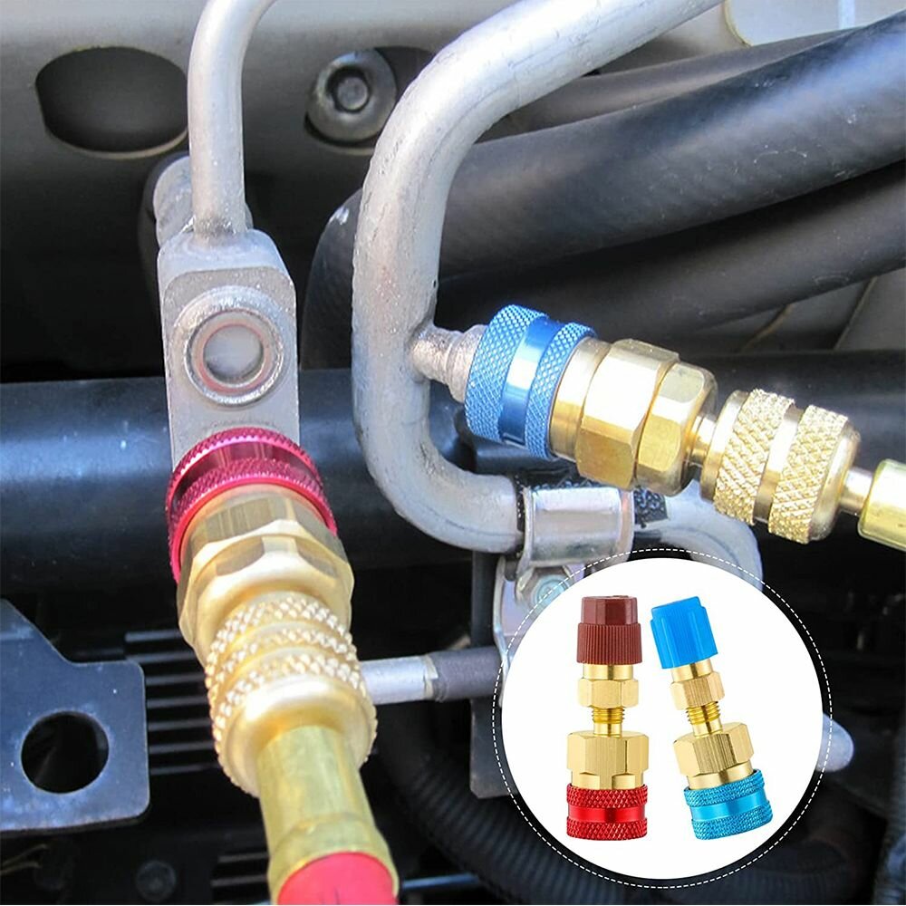 Комплект быстросъемных муфт R1234Yf, адаптер быстросъемной муфты для автомобильного кондиционера, зарядка AC