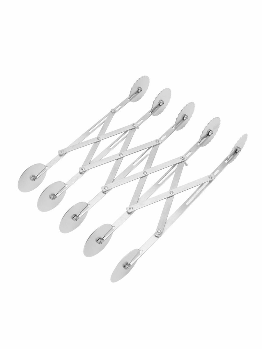 5-колесный нож для пиццы из нержавеющей стали, выдвижной ролик для резки кондитерских изделий для выпечки на кухне, тесто для торта, простота в использовании, чистке и хранении