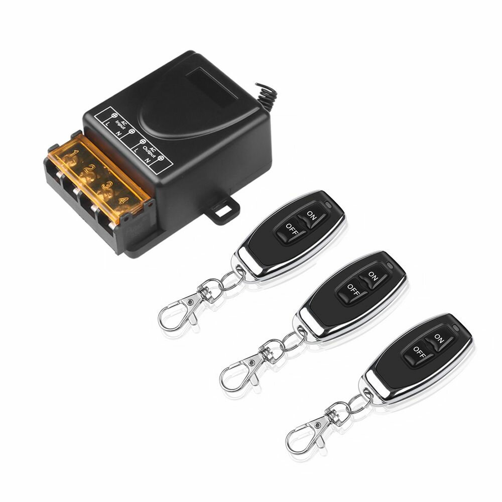 Радиоуправляемое реле AC110V-240V 30A + 3 шт радио пульт / беспроводной выключатель