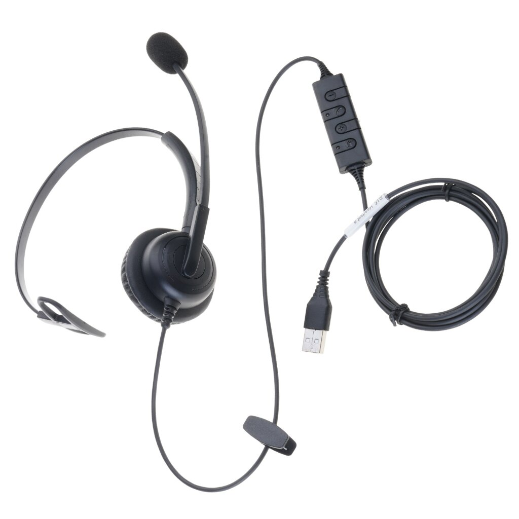USB-гарнитура с Шумоподавляющим Микрофоном для ПК и Ноутбуков для онлайн-занятий и деловых встреч С Шумоподавлением