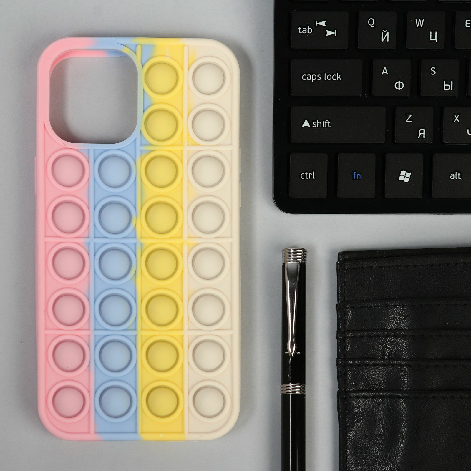 Чехол POP IT для iPhone 12 Pro MAX, силиконовый, разноцветный