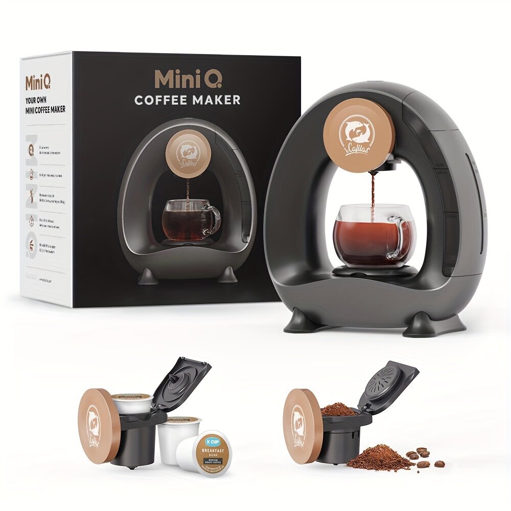 Кофеварка Single Serve 2-в-1, для K-Cup и молотого кофе, мини-кофемашина 1400W, быстрое приготовление 8oz