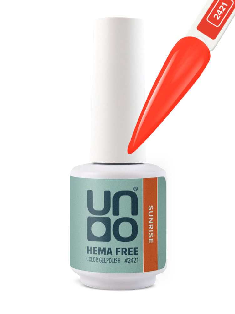 UNO, HEMA FREE, Гель-лак 2421 Восход солнца - Sunrise, гипоаллергенный, 10 г
