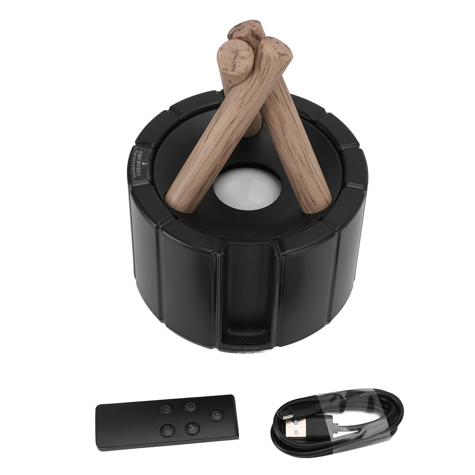 Увлажнитель диффузора для костра увлажнителя 250 мл USB -ароматерапия диффузор эфирного масла с пультом дистанционного управления для домашней спальни черная