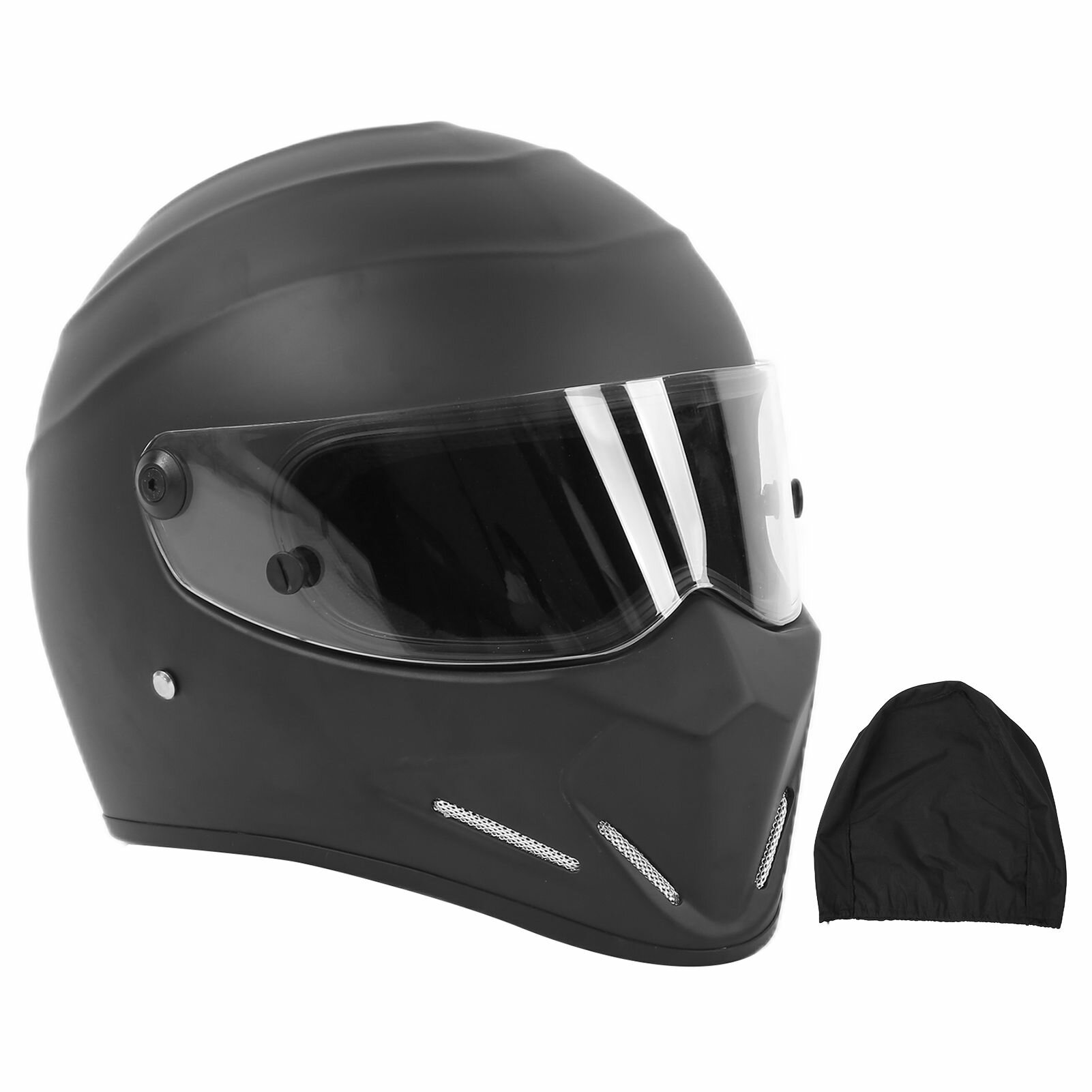 Шлем full face flip up, матовый черный, противотуманный, размер M