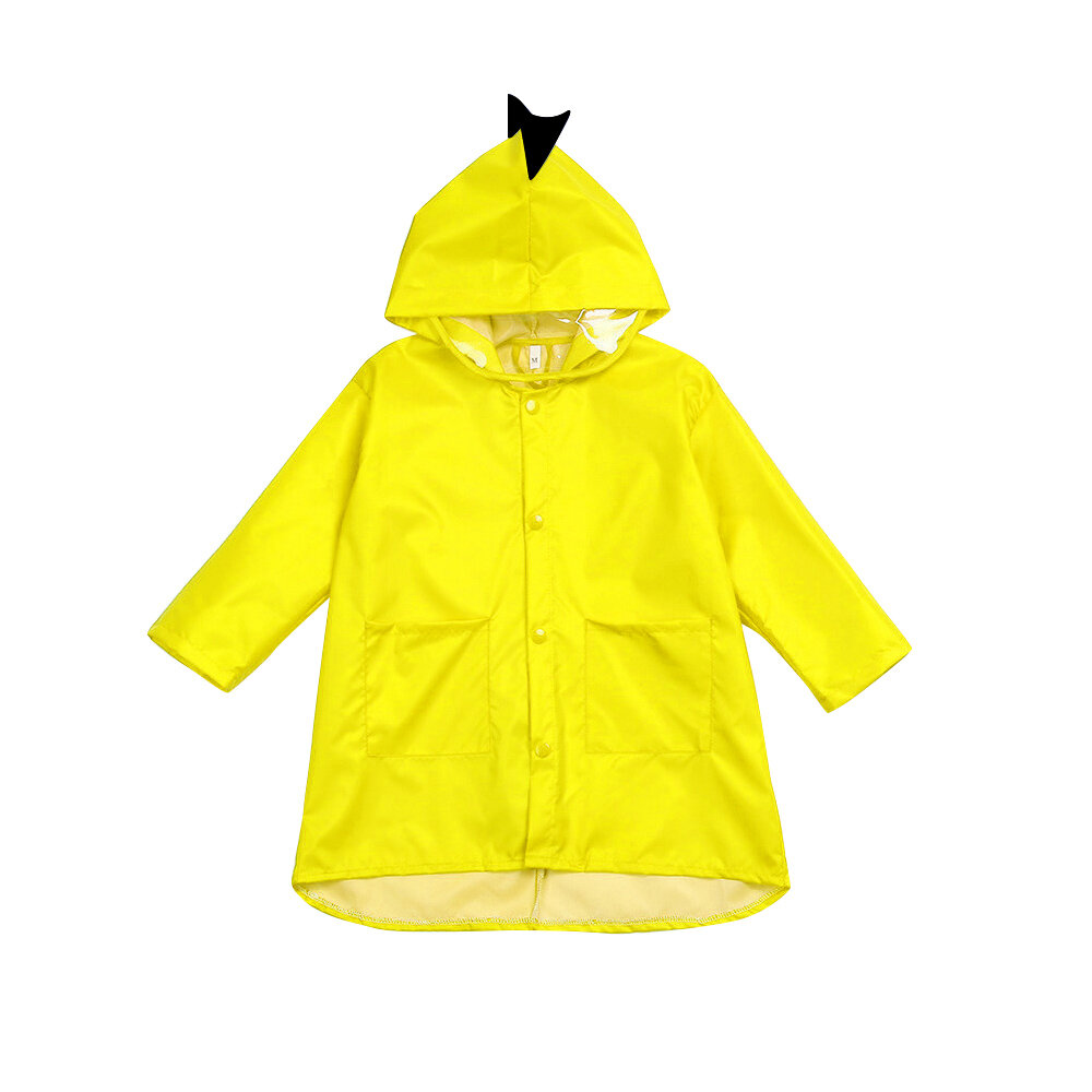 Детский плащ для девочек мальчиков детсадов школьников детей весна осень 2-6 лет малыш мультяшный динозавр пончо желтый, красный размеры M, L, XL с сумкой для хранения
