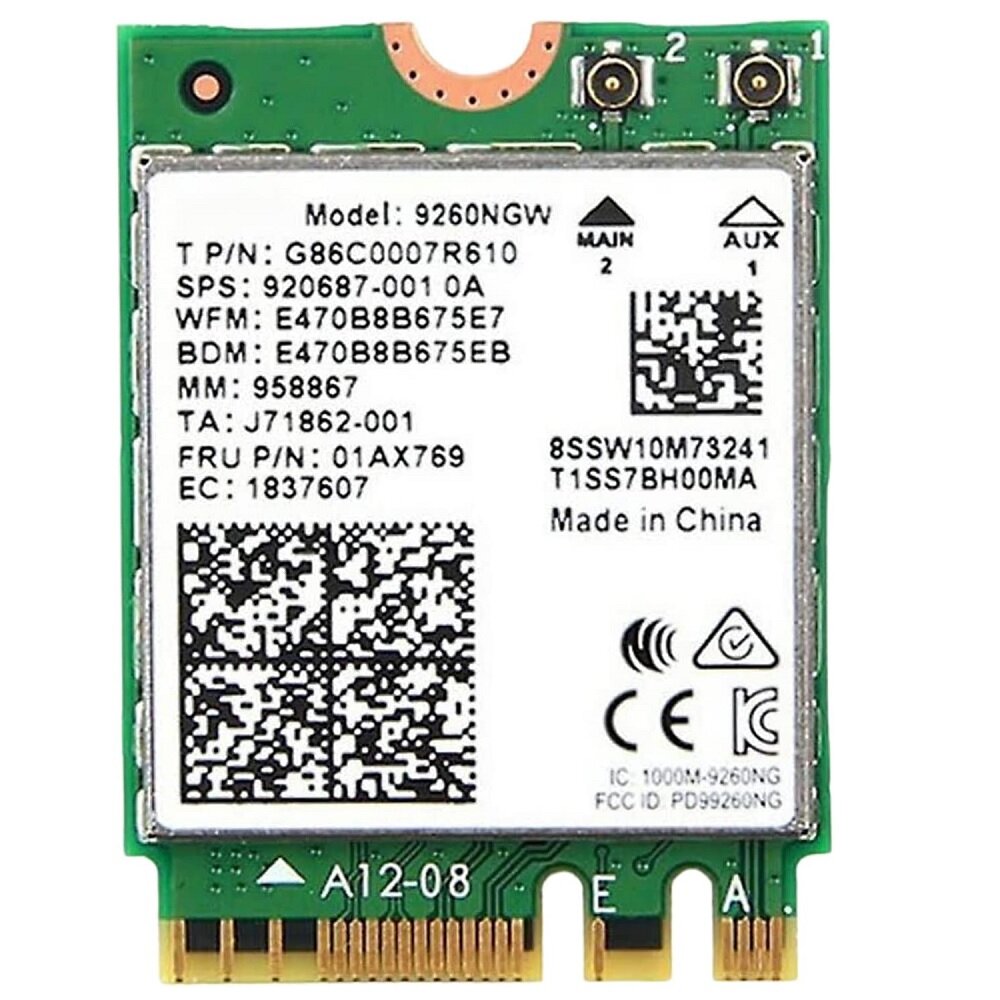 1ШТ 9260NGW IEEE 802.11ac Bluetooth 5.0 Беспроводной Адаптер Wi-Fi/Bluetooth -AC9260