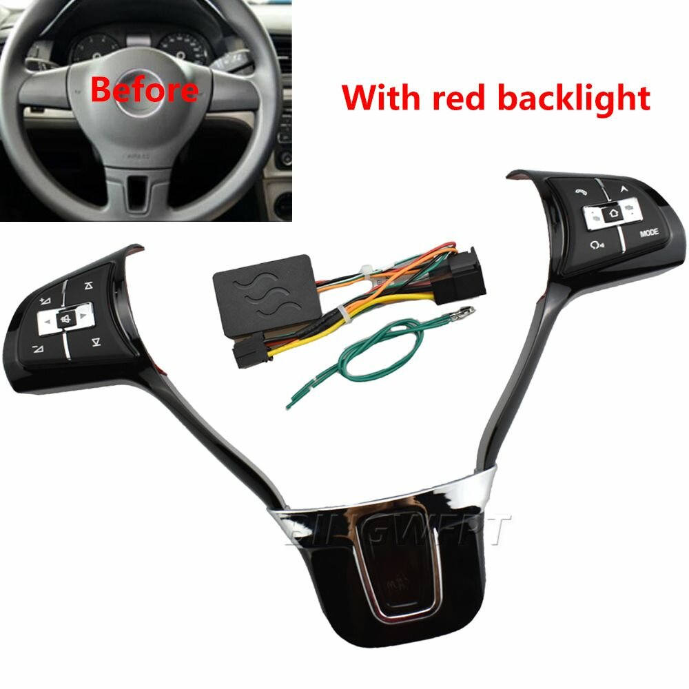 Кнопка дистанционного управления на руль автомобиля, Универсальная Многофункциональная кнопка управления для VW Passat Tiguan Magotan