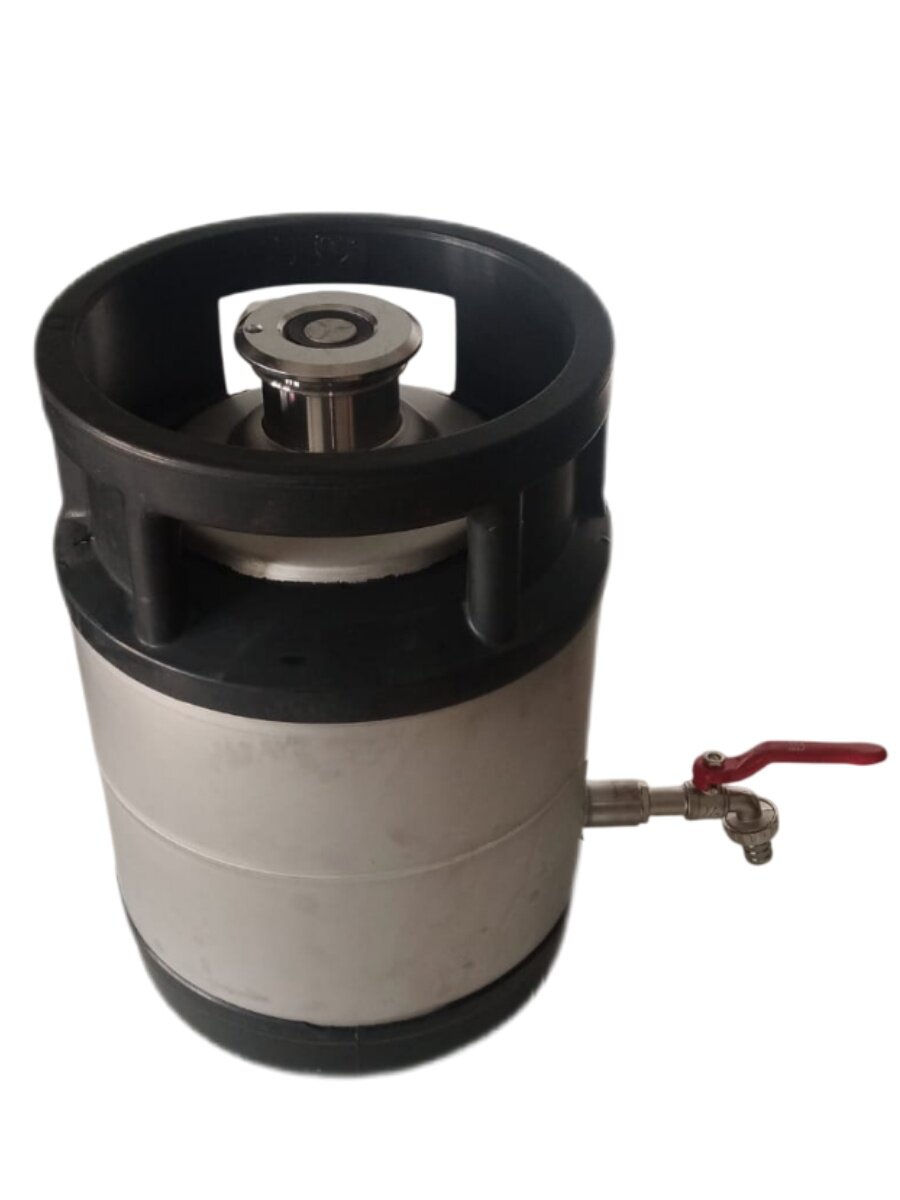 Кега для пива 10 литров с краном из нержавеющей стали с фитингом А