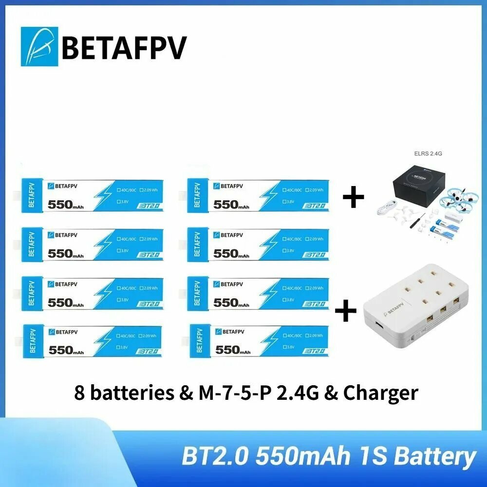 Аккумуляторы 550mAh 40C/80C 1S Lipo BT2.0 & 6 Ports 1S Type-C Battery Зарядное устройство