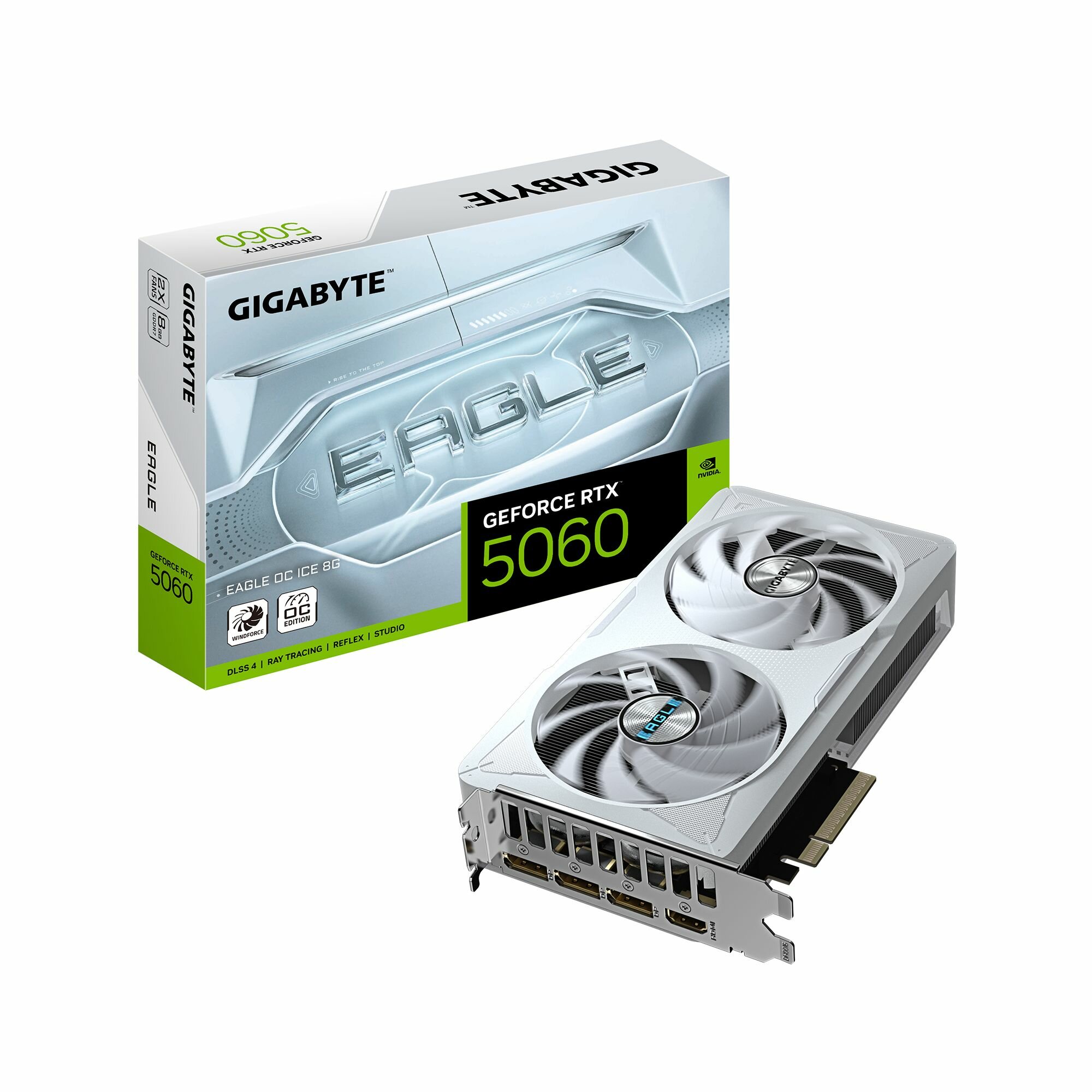 Видеокарта Gigabyte NVIDIA GeForce RTX 5060 Eagle OC ICE 8GB GV-N5060EAGLEOC ICE-8GD