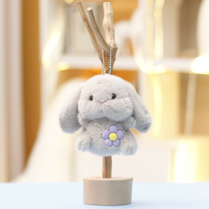 Bunny plush toy with pp cotton filling for kids girls soft stuffed animal gift, gray