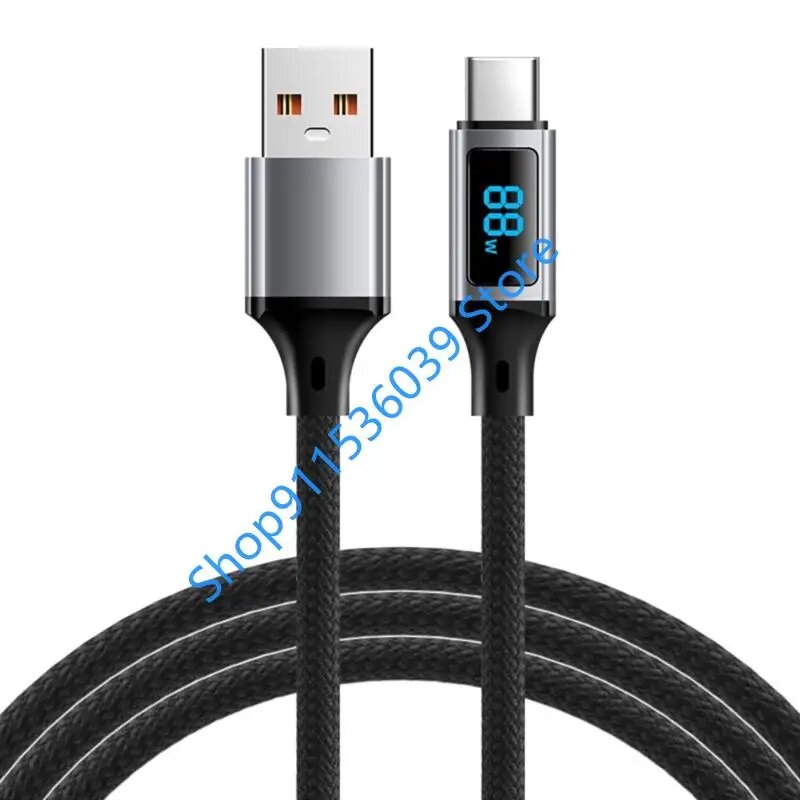 60 Вт USB-кабель типа C 60 Вт для быстрой зарядки, зарядное устройство для передачи данных, провод со светодиодным дисплеем для телефона Xiaomi Samsung, ноутбука, шнур USB C