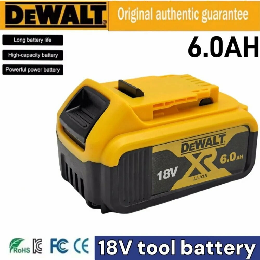 Новый оригинальный Аккумулятор 20V 6.0Ah для замены электроинструмента DeWalt DCG406 DCD887 DCF880 DCF860 DCF922 20V 6A с зарядным устройством