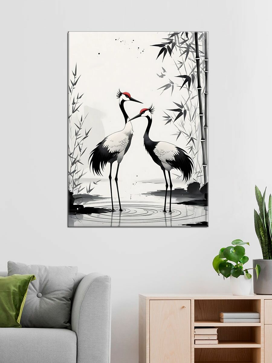 Картина на стену "Журавли", 50х70 см