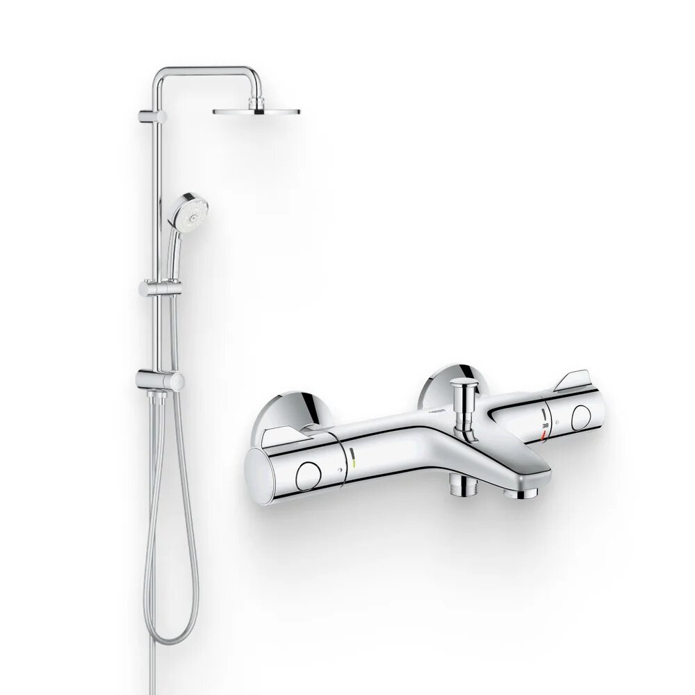 Душевой комплект Термостат Grohe Grohtherm 800 34576000 для ванны с душем / Стойка New Tempesta Cosmopolitan 27394002