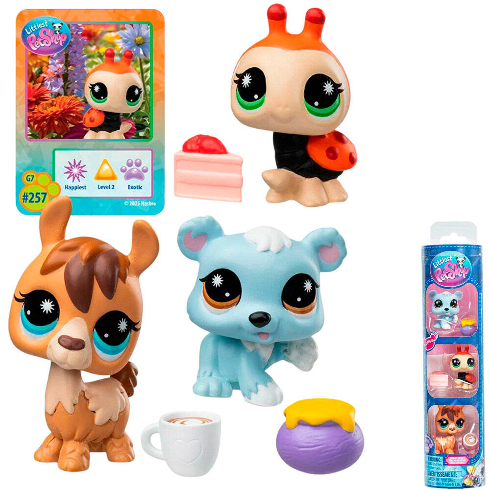 Игровой набор Littlest Pet Shop 00738-LPS "Три друга", для детей от 4 лет, 3 фигурки: Божья Коровка, Лама, Медведь