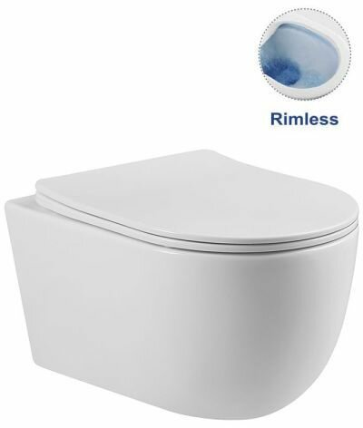 Унитаз подвесной Vincea Evo VT1-34S безободковый, цвет белый, ультратонкое soft-close сиденье