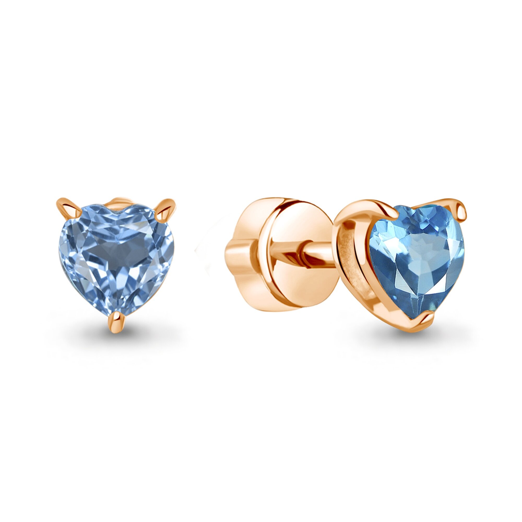 Серьги, серебро, 925 проба, золочение, топаз