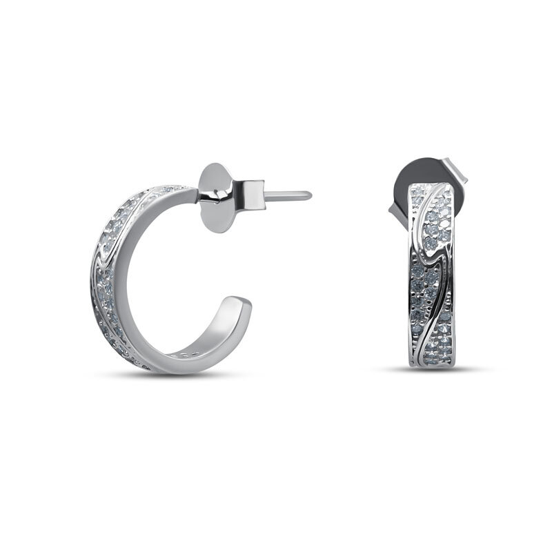 Подвеска для серег, серебро, 925 проба, фианит