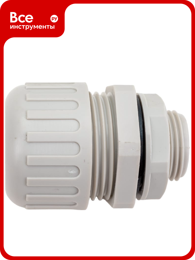 Усиленная вводная муфта Промрукав IP68 для гофрированных труб серая ВМУ-ГТ-20 М20 1 шт PR08.3273, вода