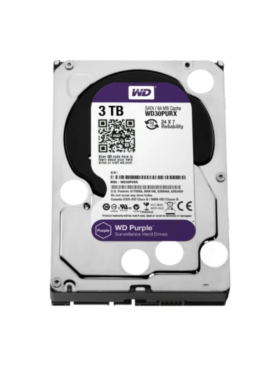 3 ТБ Жесткий диск Purple WD30PURX - 5400 об/мин