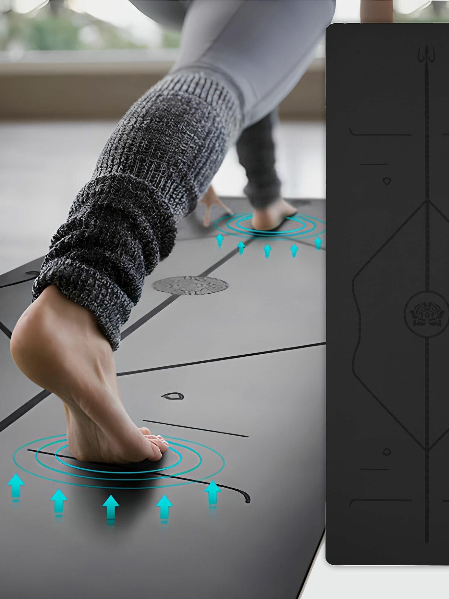 Коврик для фитнеса и йоги нескользящий каучуковый с покрытием Non-Slip Namaste Team 183*68*0,5 см