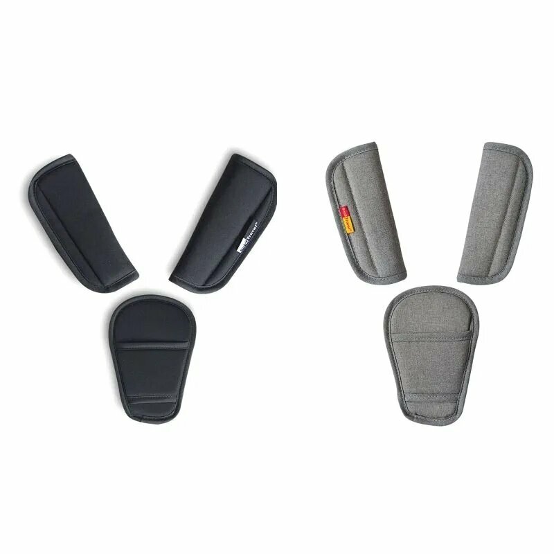 (комплект из 3 предметов) Плечевые накладки для ремней безопасности детской коляски из трех предметов-льняно-серый