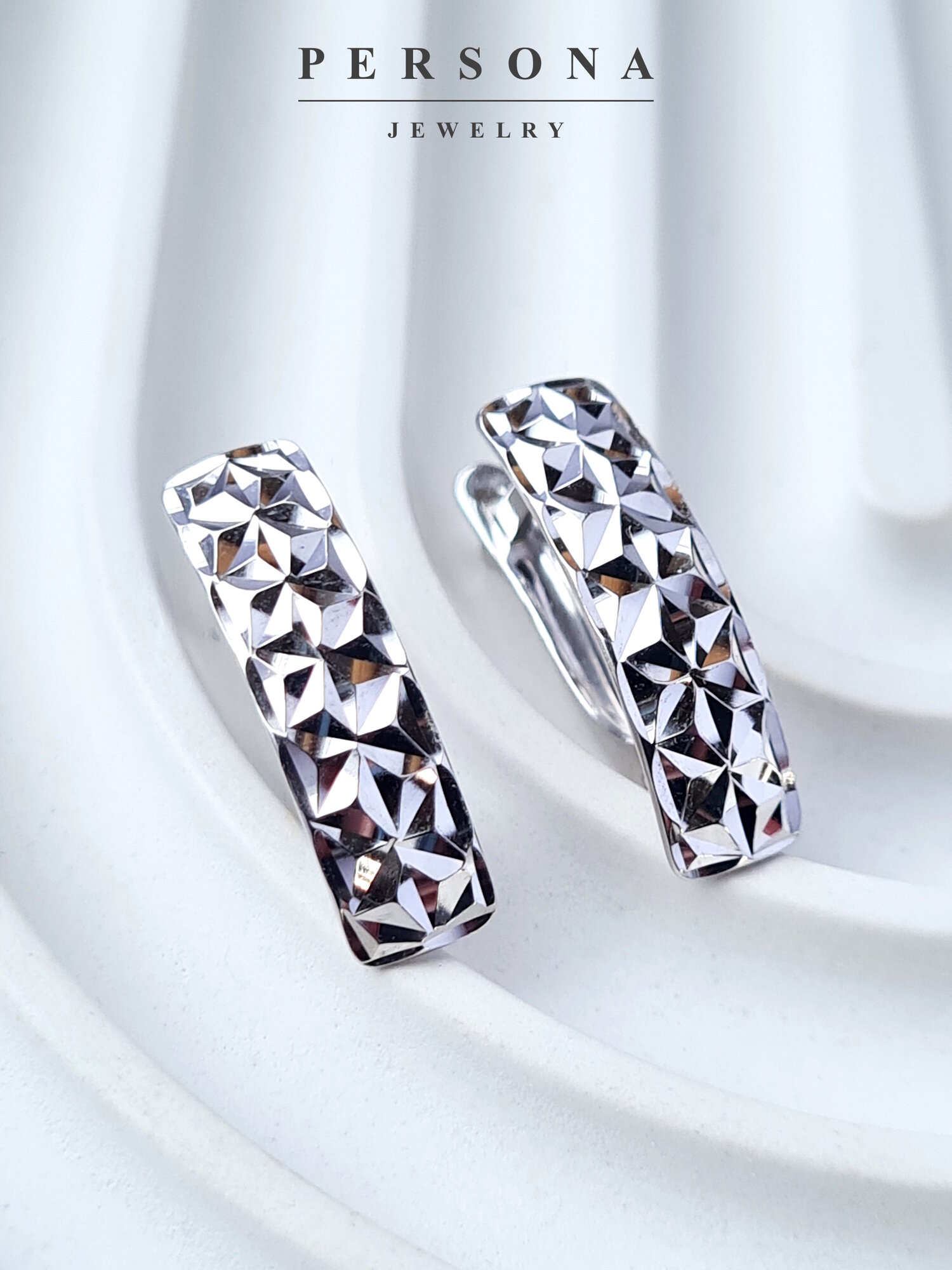 Серьги ПЕРСОНА, серебро, 925 проба, родирование