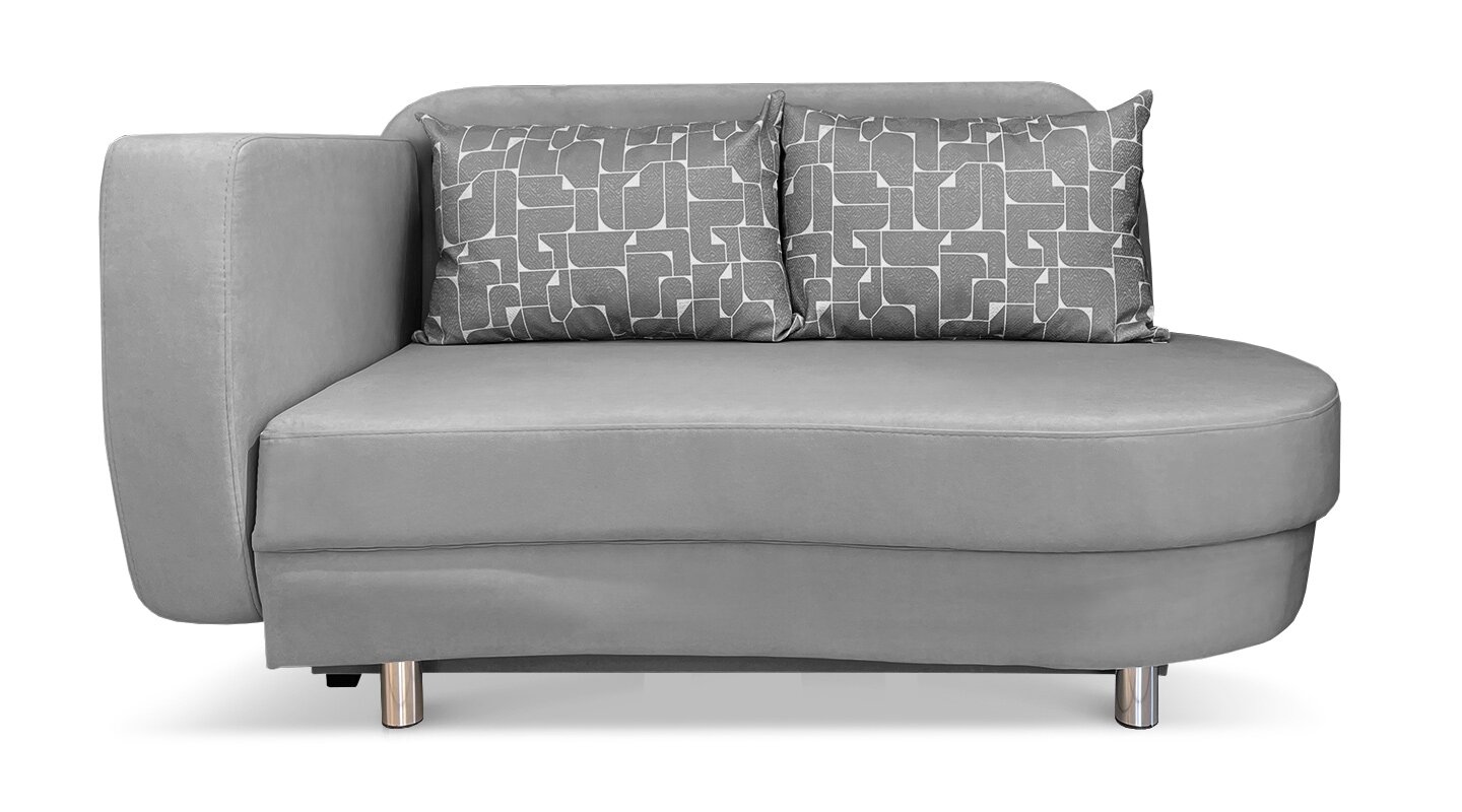 Диван-кровать прямой Бали AH! DIVAN 151х92х84, механизм еврокнижка, серый рогожка, левый угол