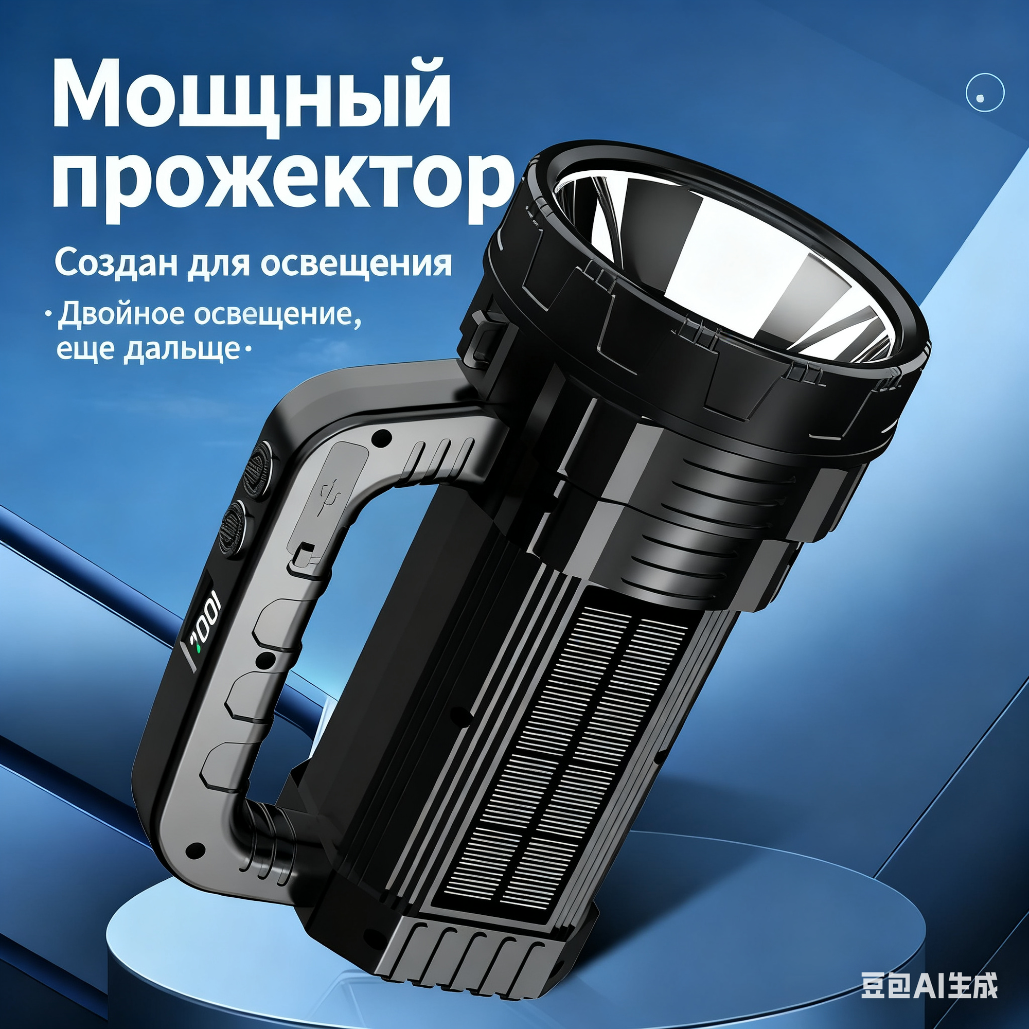 Сильный свет портативный солнечный фонарь на открытом воздухе аварийный прожектор из алюминиевого сплава ЖК-цифровой электрический дисплей большой прожектор фонарик