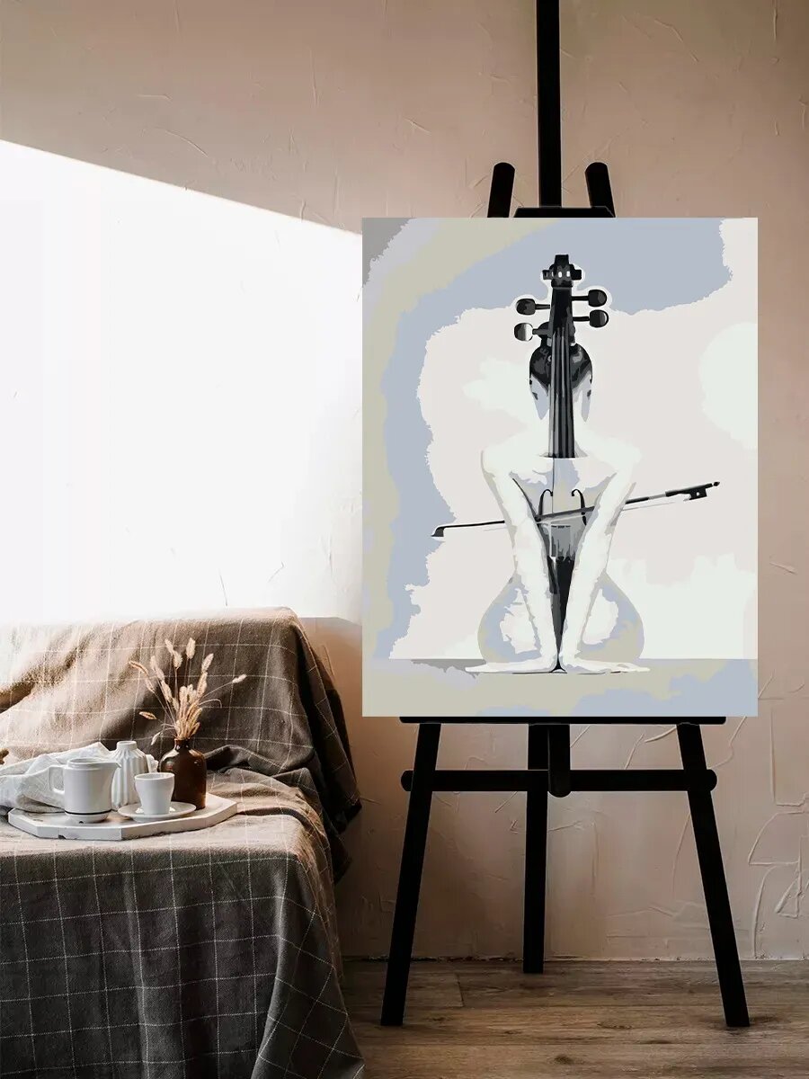 Картина по номерам Скрипка Девушка Абстракция