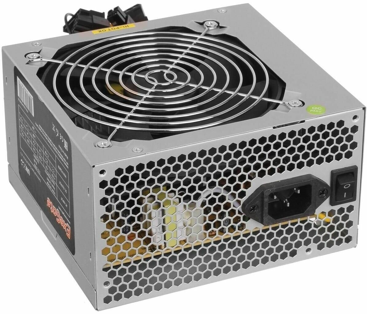 Блок питания ExeGate UN600 (EX244556RUS) серый - 600 Вт, 20 + 4 pin, 4 pin CPU, 3 SATA, 6+2 pin PCI-E