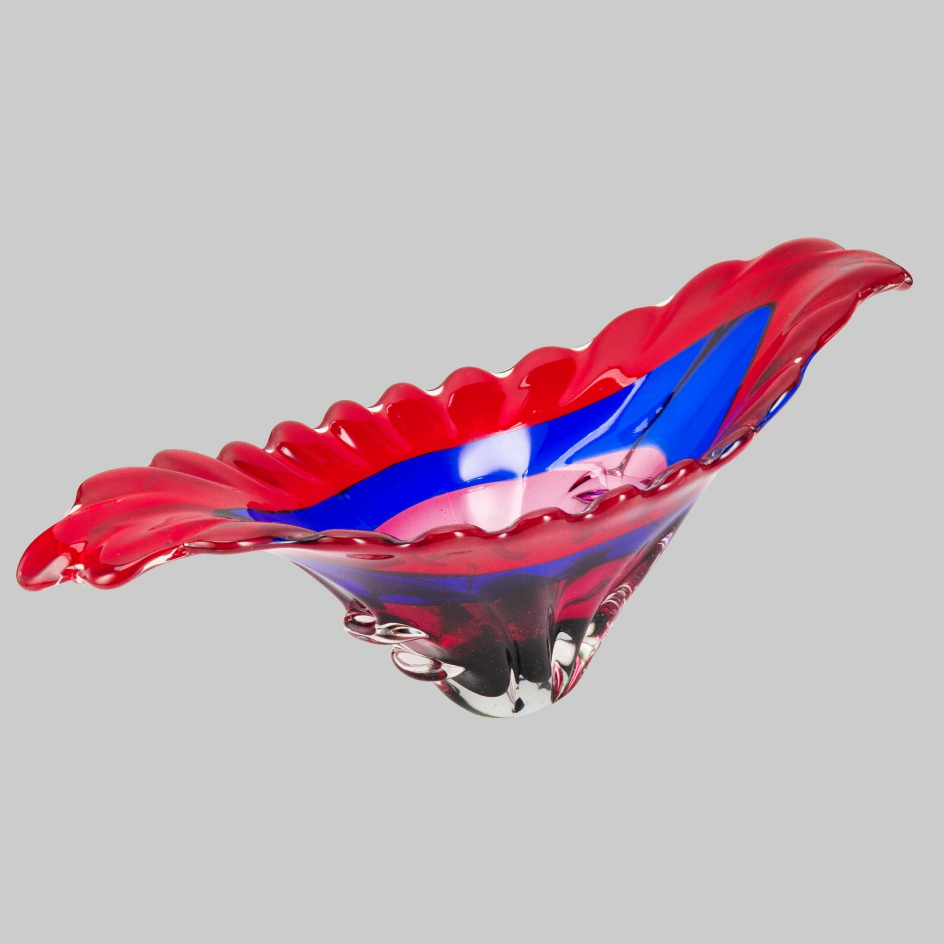 Ваза для десертов (фруктовница) Arte Vertario Muranese, стекло, гутная техника, Италия