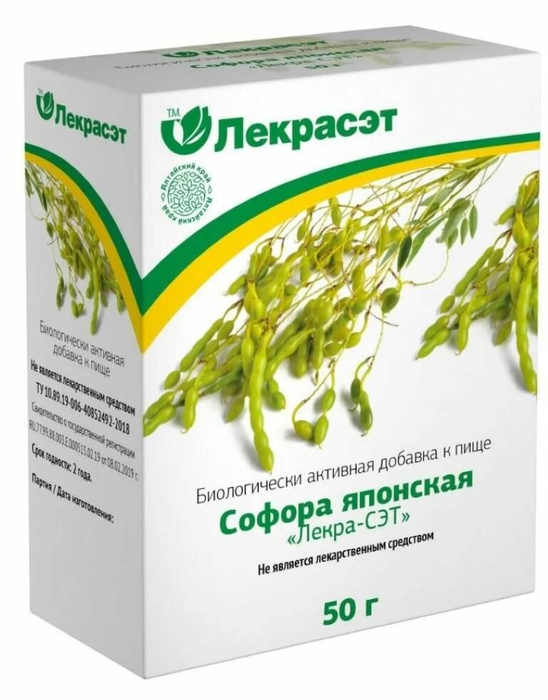 Пищевая добавка Лекра-СЭТ "Софора японская", плоды, 50 г
