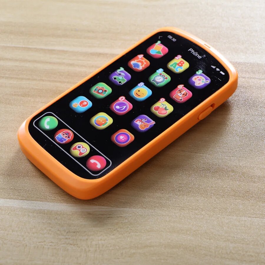 Детский игрушечный телефон с сенсорным экраном, имитация мобильного телефона, обучающая машина для английского языка со светом, игрушки для раннего образования для мальчиков и девочек