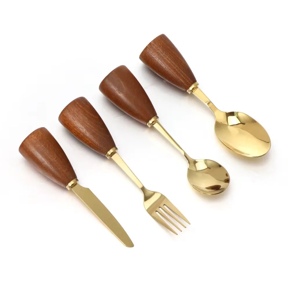 Jaswehome Детский набор столовых приборов из нержавеющей стали 4 шт.