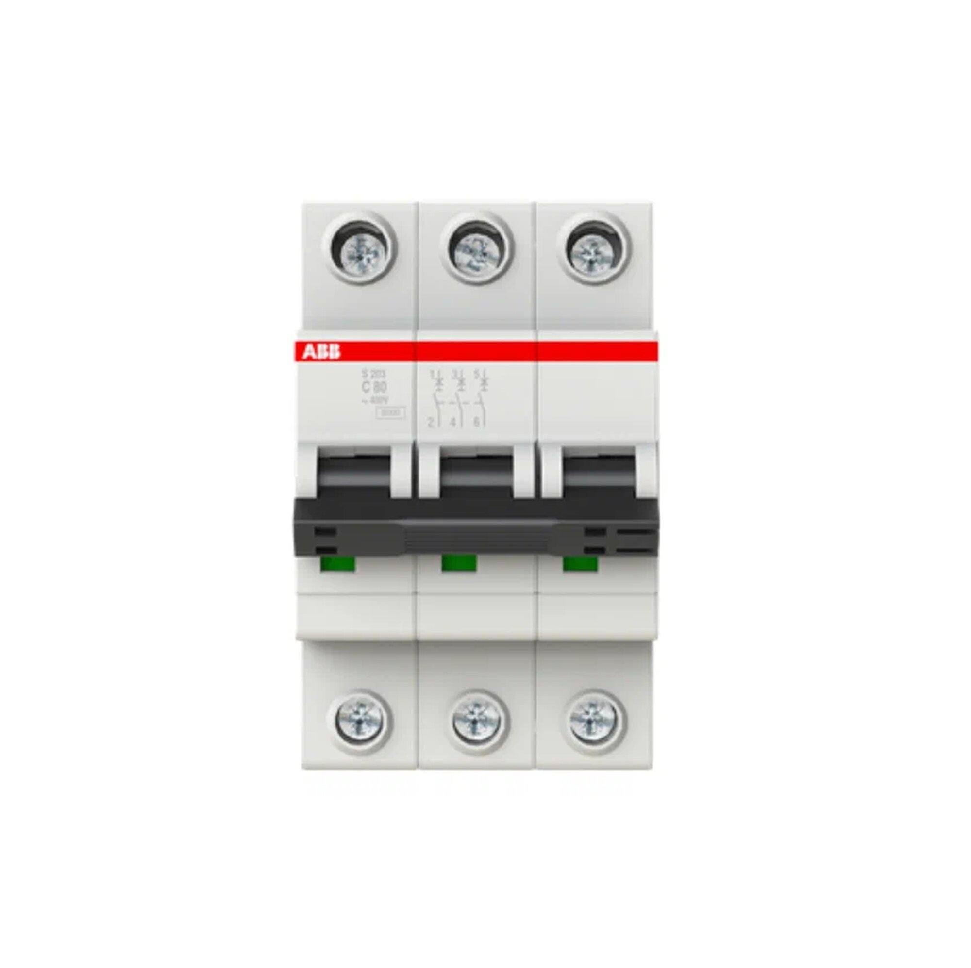 Автоматический выключатель ABB S 203 - С80, 3P, 50-60 Гц, 80A