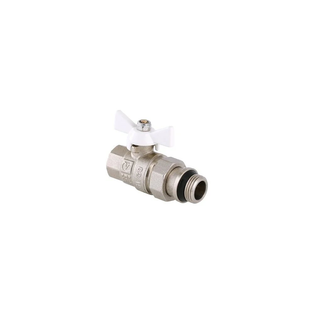 VALTEC Кран шар. BASE с полусгоном 3/4 вн.-нар. с доп. упл. /белая рукоятка/ VT.227. NRW.05