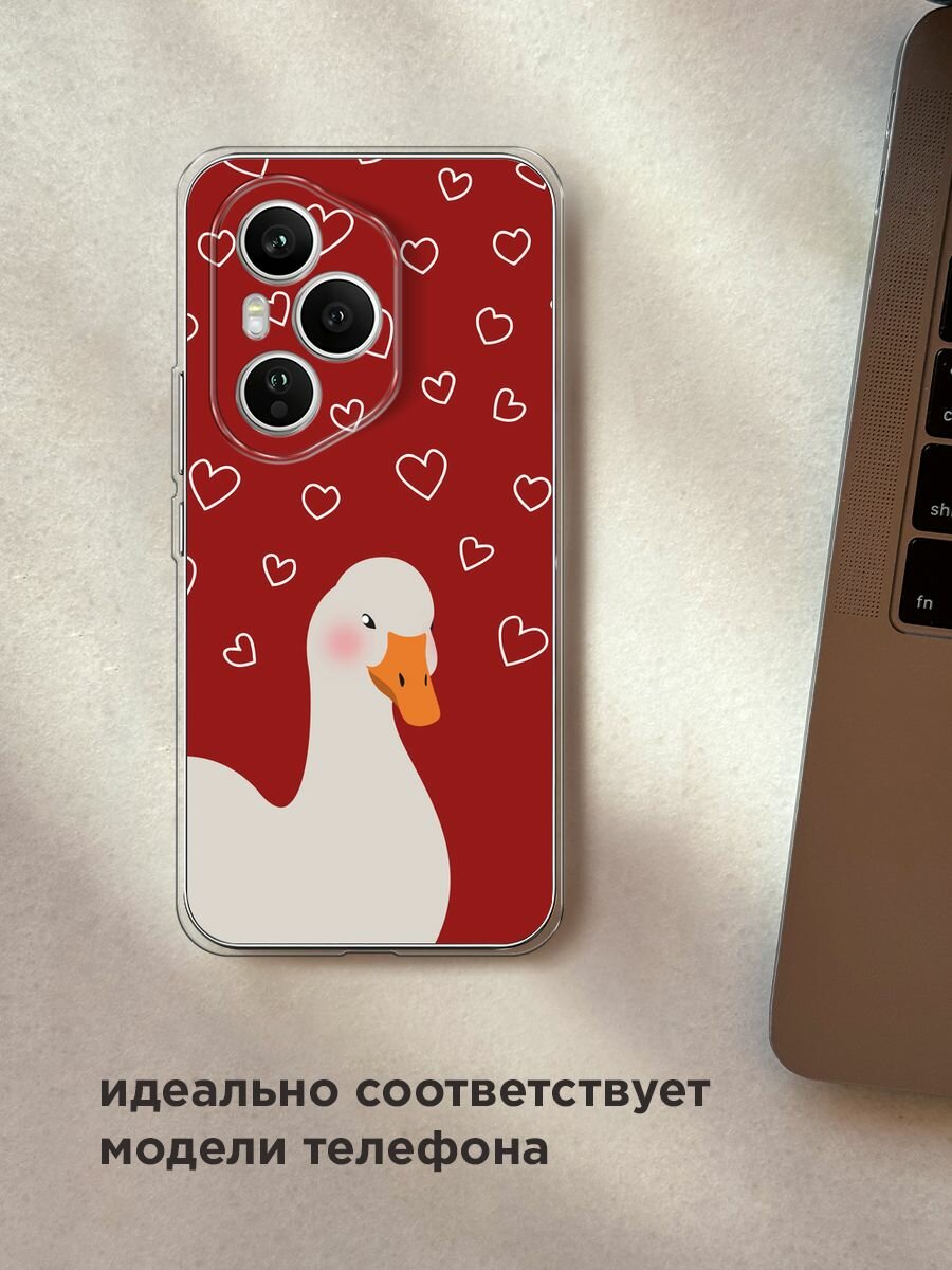 Чехол на Honor 400 Pro / Хонор 400 Про с принтом "Влюблённый гусь 1 - 14 февраля" — фото 1